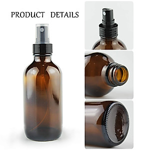 4oz Amber Glass Spray Bottle for Essential Oils,Small Empty Fine Mist Spray Bottle, Refillable Liquid Containers for Perfumes,Cleaning Products,16 Pack