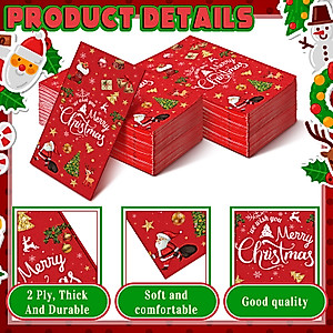 Tioncy 200Pcs Christmas Party Supplies Tableware Set Include 100 9 Inch and 7 Inch Christmas Paper Plates 50 9oz Cups 50 Holiday Lunch Napkin Disposable Christmas Plates Dinnerware Set (Classic Style)
