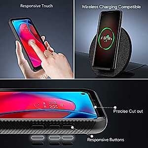 HATOSHI Case for Moto G Stylus 5G Case, Motorola G Stylus 5G Case with Built in Screen Protector, Full-Body Military Shockproof Clear Protective Phone Case Cover with 2 Camera Lens Protector, Black