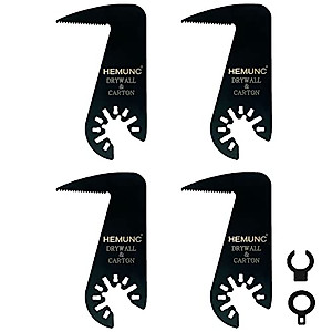 HEMUNC Drywall Blade for Oscillating Tool 4 Pack, Oscillating Saw Blades Fit Dremel, Dewalt, Fein Multimaster, Bosch, Makita, Milwaukee, Rockwell, Ryobi,Craftsman, Ridgid Multitool