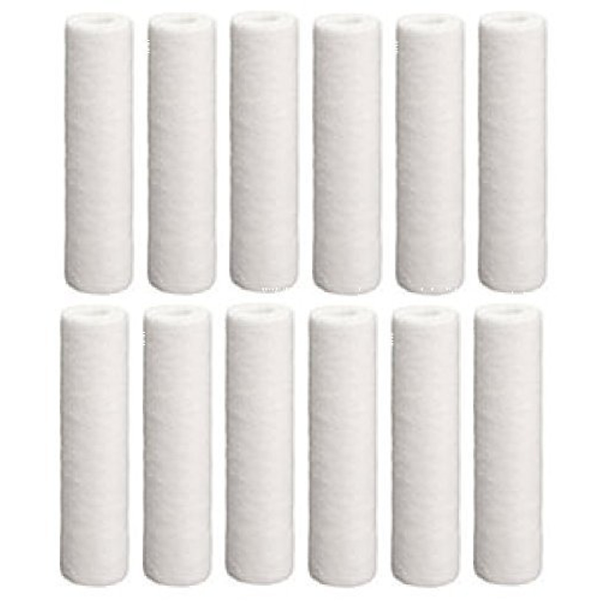 CFS – 12 Pack Spun Wound Polypropylene Sediment Water Filter Cartridges Compatible with P10-10 Models – Whole House Replacement Water Filter Cartridge, 10 Micron - 10 x 2.5, White