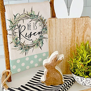 Easter Kitchen Towels for Easter Decor Peppermint Green Truck Dish Towels 18x26 Inch Ultra Absorbent Bar Drying Cloth Happy Easter Hand Towel for Kitchen Bathroom Party Easter Decorations Set of 2