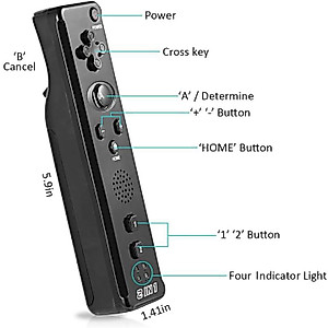 MODESLAB 4 Pack Wii Remote Controller, Wireless Controller Built in Motion Plus Replacement Remote Gamepad Compatible for Wii Wii U, with Wrist Strap (Black)