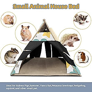 RATGDN Small Pet Hideout Moon Cloud and Stars Hamster House Guinea Pig Playhouse for Dwarf Rabbits Hedgehogs Chinchillas