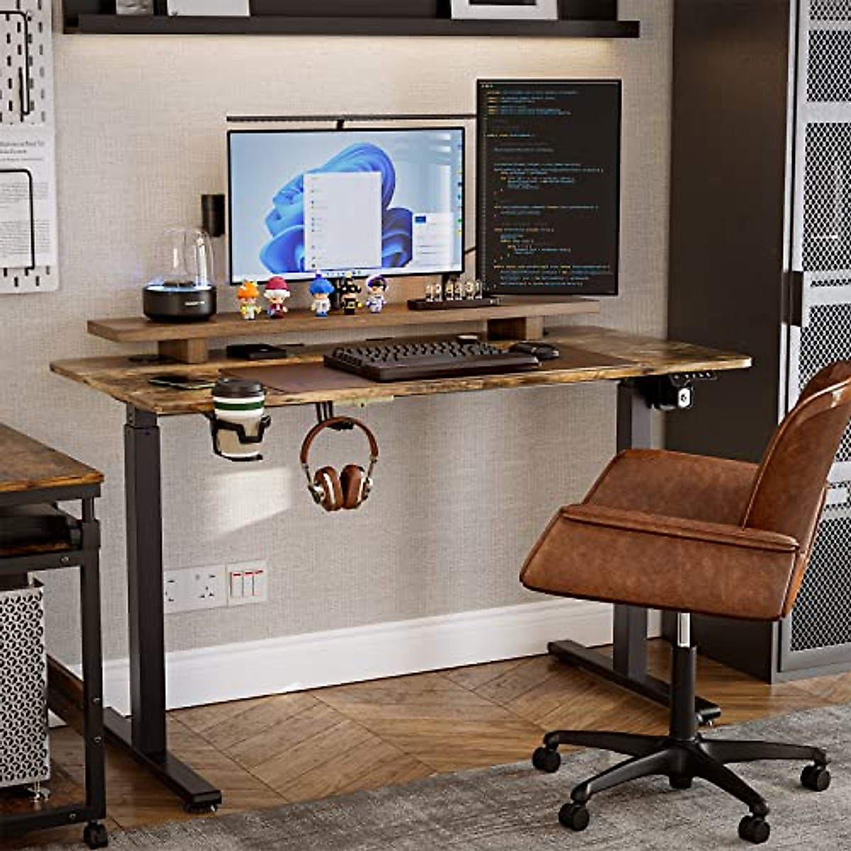 Azonanor Standing Desk - Stand up Desk with Splice Board, Electric Adjustable Height Desk, 48 x 24 Inches Sit Stand Home Office Desk