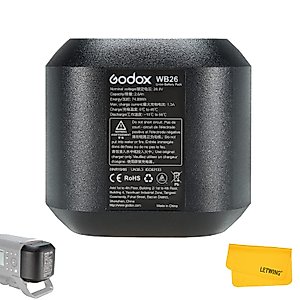 GODOX WB26 Lithium Battery Pack AD600 Pro Flash Strobe, 28.8V/2.6Ah 74.88Wh Rechargeable Li-ion Battery Replacement