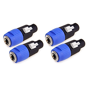 Audio2000'S ACC31A1P2 4-Pack Speakon Male to 1/4" TS Jack Adapters