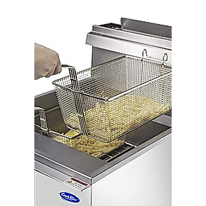 CookRite ATFS-50 Commercial Deep Fryer with Baskets 4 Tube Stainless Steel Liquid Propane Floor Fryers-120000 BTU