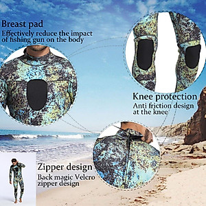 Dyung Tec Wetsuits Mens 3MM Camo Neoprene Scuba Diving Unisex One Piece Sport Skin Spearfishing Full Suit (L)