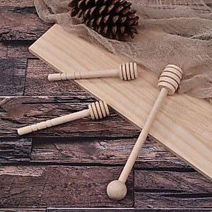 24 Pack Mini Wooden Honey Dipper Sticks, 4 Inch Mini Honey Stirrer Stick, for Honey Jar Dispense Drizzle Honey and Wedding Party Gift