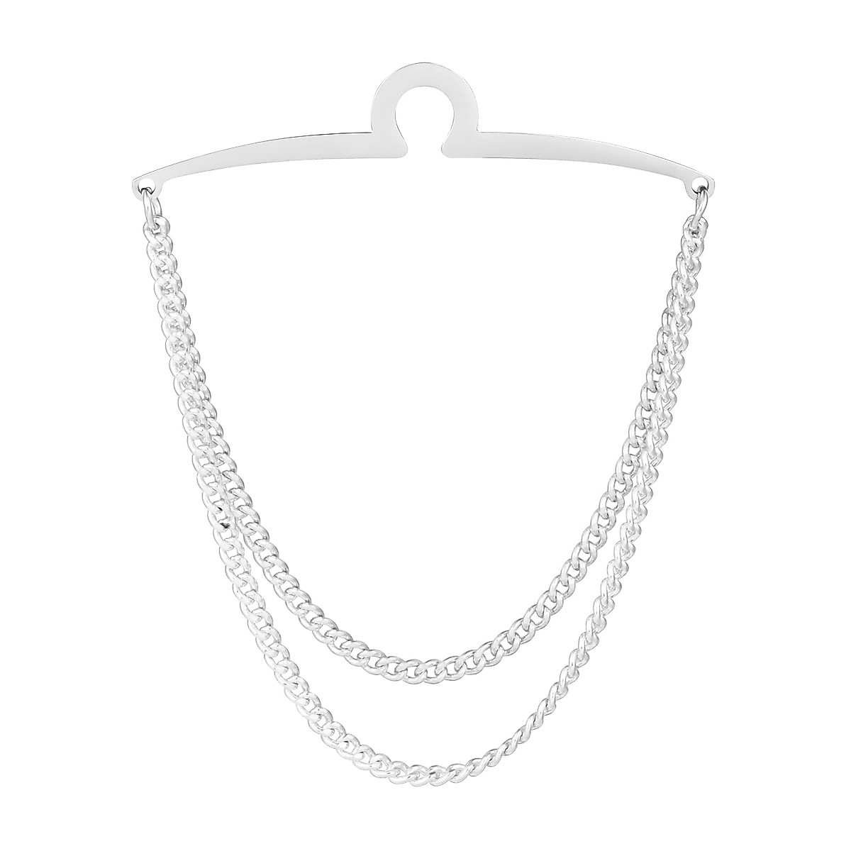 Danny shi Men's Silver Golden Tie Chain Set, Gift Boxed (Silver Golden)