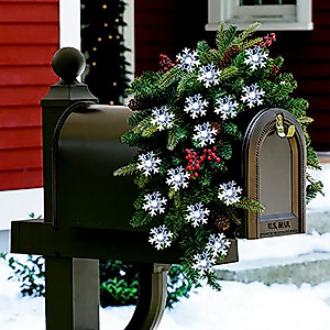 Ohwewant 30Ft 50LED Solar Christmas Lights Outdoor Waterproof, 8 Modes Solar Snowflake Lights Outdoor for Outdoor Christmas Decoration Wreath Garland Garden Yard Patio