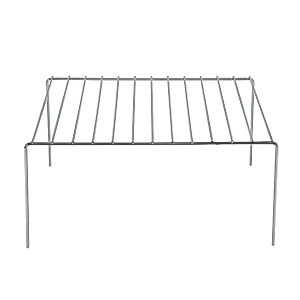 Kitchen Details Medium Helper Shelf | Cabinet & Countertop Organization | Plates & Dinnerware | Glasses | Maximize Space | Free Standing | Chrome