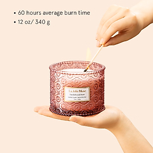 LA JOLIE MUSE Scented Candle, Sandalwood Rose Candle, Large 2-Wick Soy Candle for Aromatherapy, Candles Gifts, Long Burning Time, Candles for Home Scented, 12oz