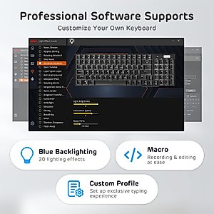 RK ROYAL KLUDGE RK96 90% Triple Mode BT5.0/2.4G/USB-C Hot Swappable Mechanical Keyboard with Magnetic Wrist Rest, 96 Keys Wireless Gaming Keyboard with Software, Blue Backlight