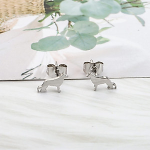 OKEYCH German Shepherd Lover Gift German Shepherd Dogs Stud Earrings Shepherd Mama Jewelry German Shepherd Owner Gift Dog Mom Jewelry (German Shepherd Stud Earrings)