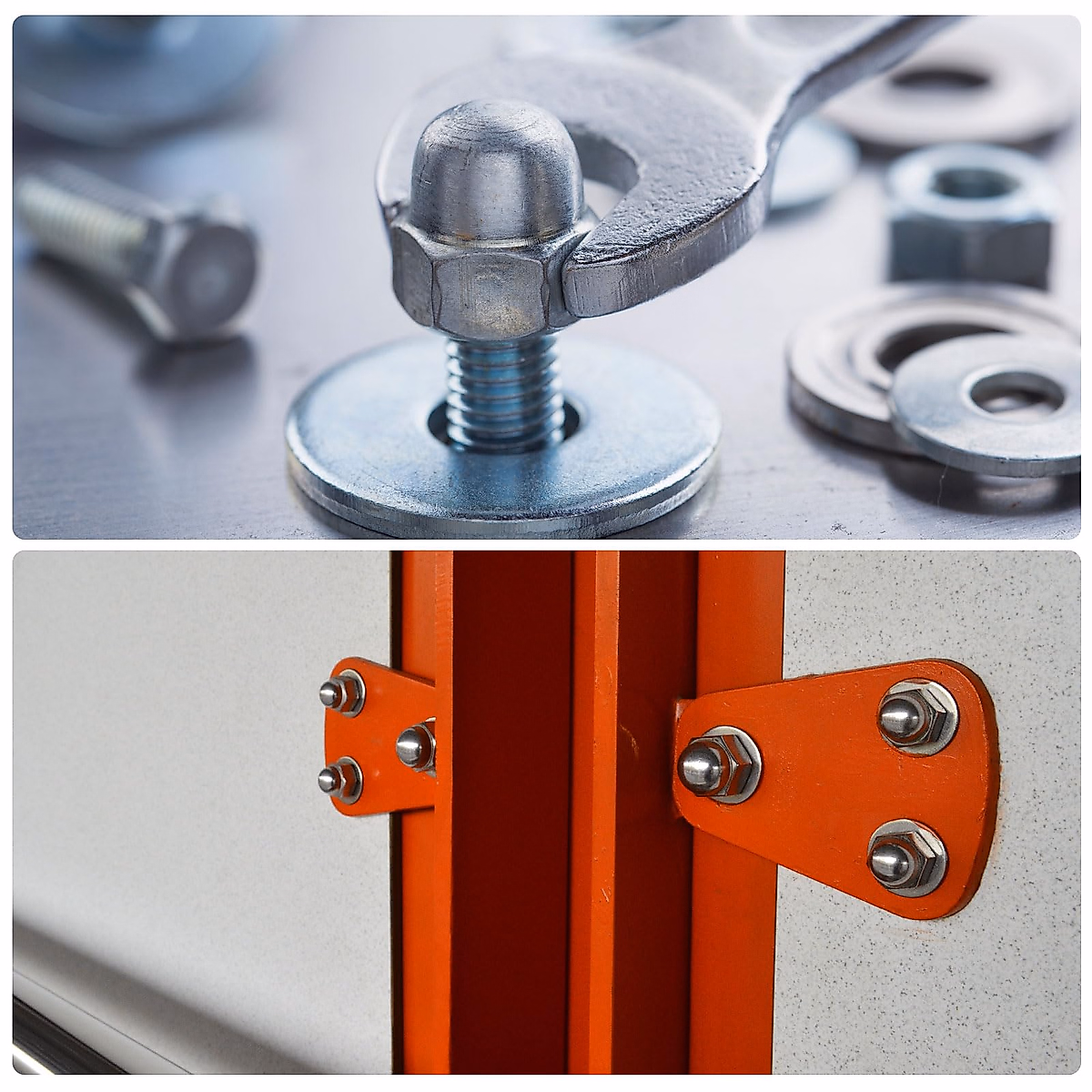 uxcell 3/8-16 Acorn Cap Nuts,10pcs - 304 Stainless Steel Hardware Nuts, Acorn Hex Cap Dome Head Nuts for Fasteners (Silver)