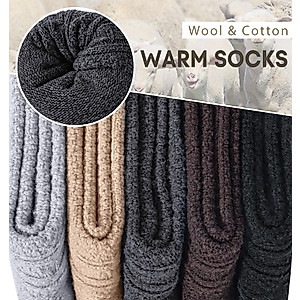 YSense Pack of 5 Womens Wool Socks Winter Warm Hiking Socks Casual Calf Athletic Socks Gifts