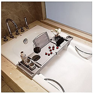 YEBDD Telescopic Bathtub Rack Portable Shower Expandable Holder Rack Storage Tray Tub Shelf Bath Multifunctional Organizer