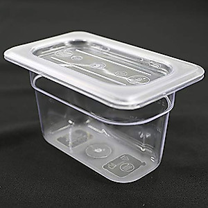 CMI 1/9 Size Polycarbonate Food Pans,4"Deep, GN Pans Clear-Pack of 6