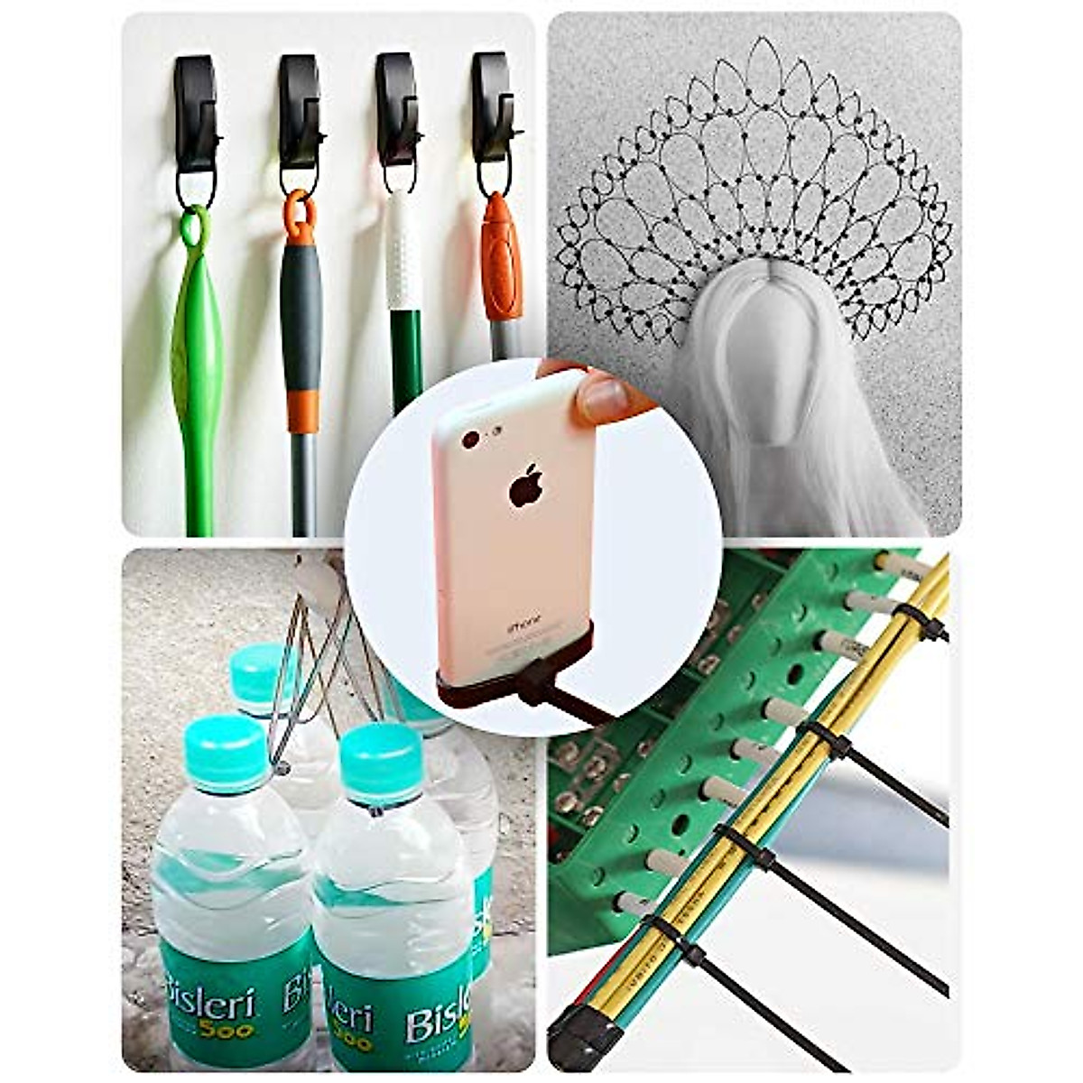 200lbs Long Zip Ties Heavy Duty Zip Tie 18 Inch UV Resistant Cable Tie Wraps Black Industrial Zip Ties Thick Nylon Wire Ties Large Plastic Zipties for Cable Management, Outdoor Use 50 pcs