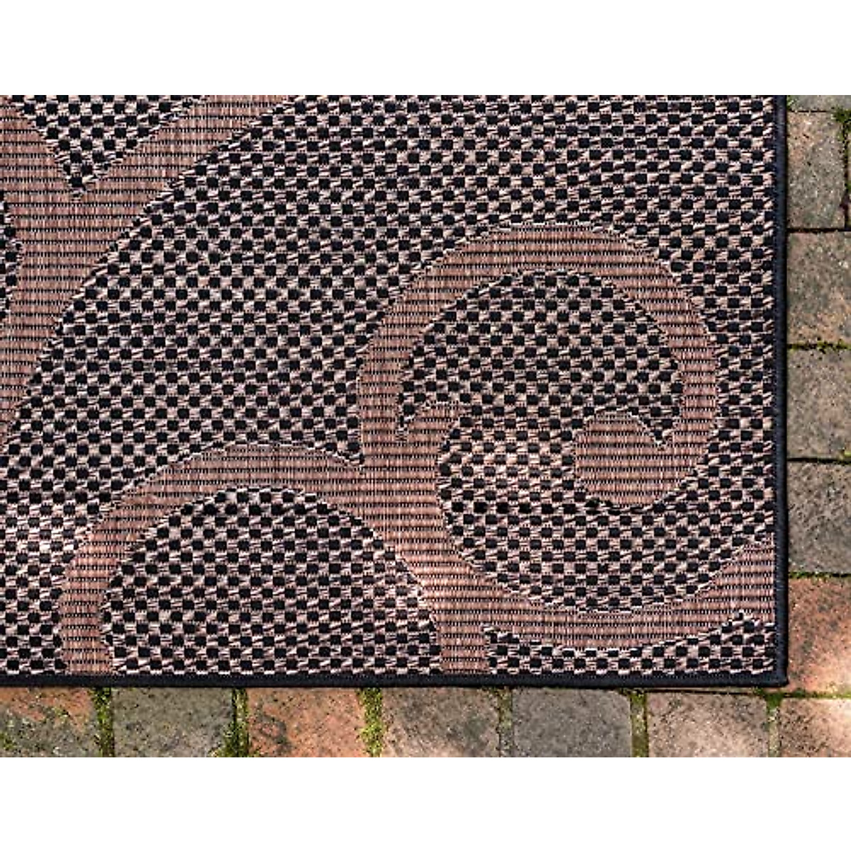 Unique Loom Outdoor Botanical Collection Area Rug - Vine (5' 1" x 8' Rectangle, Chocolate Brown/ Black)