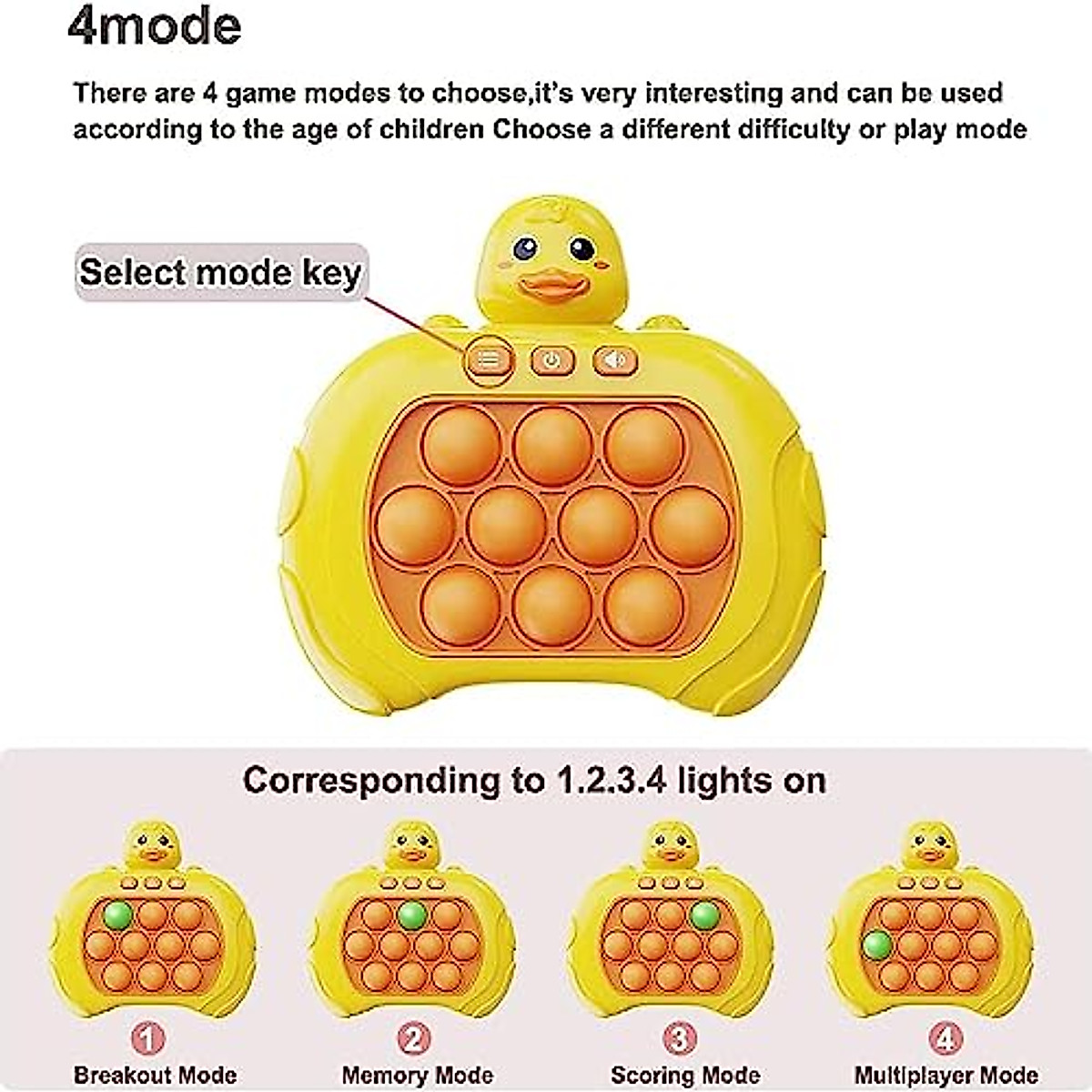 Pocket Game for Kid, Cool Pocket Game Kids, Pocket Game Console for Kids, Quick Push Bubble Competitive Game Console Series, Decompression Toy Mini Portable, USB Rechargeable (1Pc, Rabbit)