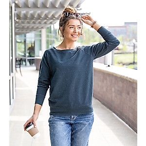 Instant Message - Leaf Pattern - Women's Lightweight French Terry Pullover - Size Medium