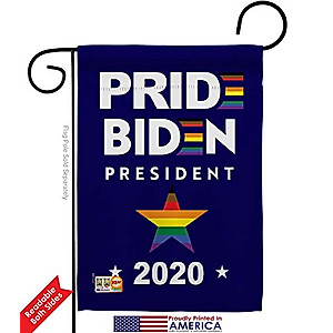 Joe Biden Flag 2020 Pride President Garden Flag 2pcs Pack Patriotic Vote Election United State American House Decoration Banner Small Yard Gift Double-Sided, 13"x 18.5", Thick Fabric
