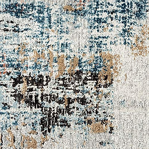 Home Dynamix The Spruce Summer Rain Modern Abstract Area Rug, Gray/Blue/Rust, 7'10"x10'2" Rectangle
