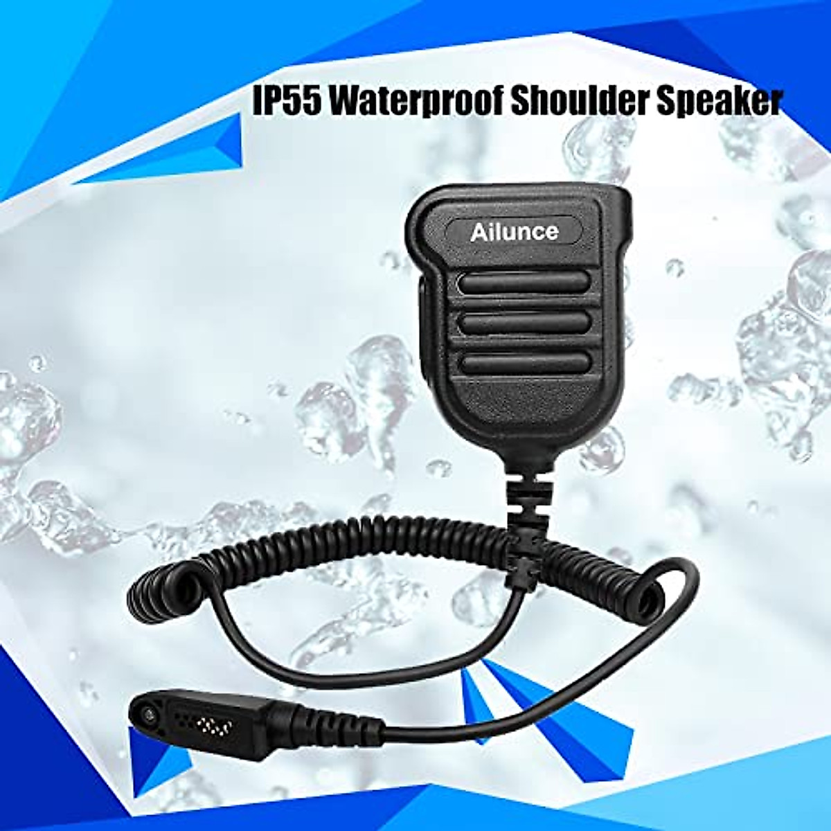 Ailunce HD1 Shoulder Speaker Microphone IP55 Anti-Splash 3.5mm Audio Jack Compatible with HD1 Retevis RT29 RT48 RB23 RT47 RB46 RT47V RT87 RT83 RT82 Walkie Talkie (1 Pack)