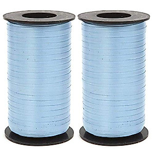 2-Pack - Berwick 1-03 Splendorette Crimped Curling Ribbon, 3/16-Inch Wide by 500-Yard Spool, Light Blue