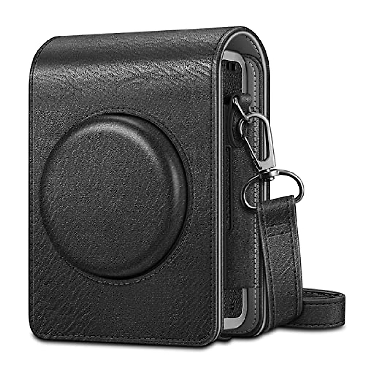 Fintie Protective Case for Fujifilm Instax Mini EVO Camera - Premium Vegan Leather Bag Cover with Removable Adjustable Strap, Vintage Black