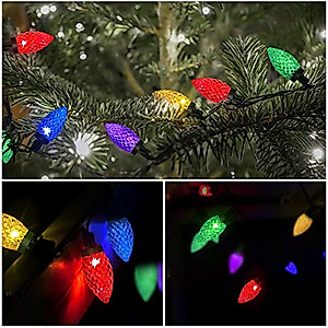 Anycosy Christmas Lights, 32.8 Ft 50 LED C9 Christmas Lights with Timing Function Waterproof and Connectable Plug for Home Party Garden Decor Outdoor Christmas Decorations WC-50