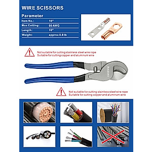 AMZCNC Hydraulic Crimping Tool and Cable Cutter Hydraulic Cable Lug Crimper 8 US TON 12 AWG to 00 (2/0) Electrical Terminal Cable Wire Tool Kit with 9 Die