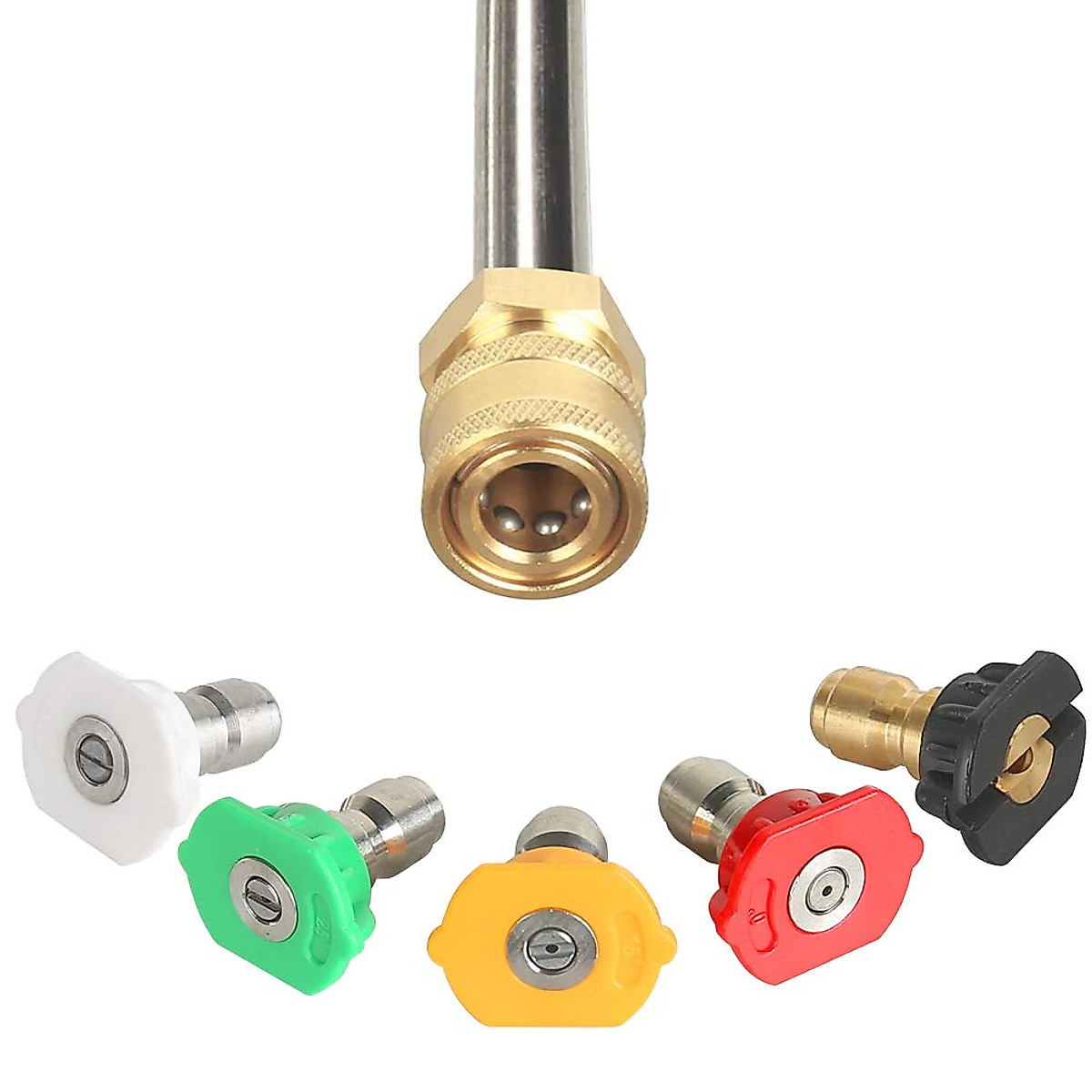 Sooprinse High Pressure Washer Gun Power Spray Gun 4000psi with 19 inch Extension Replacement Wand Lance,5 Quick Connect Nozzles for Honda Excell Troybilt, Generac, Simpson, Briggs Stratton