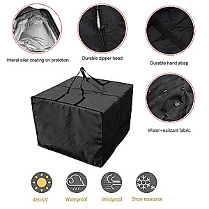 Outdoor Square Cushion Storage Bag,Protective Zippered Storage Bags with Handles,210D Oxford Cloth,Large Patio Furniture Seat Cushion Storage Bag,Heavy Duty Waterproof Cushion Carrying Bag