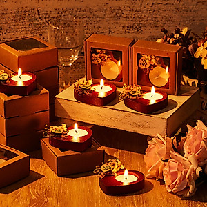 Otuuz Wedding Candle Bulk Bridal Shower Candles Rustic Wedding Favors for Guests Bulk Wedding Gifts Candles for Anniversary,Engagement, Party Favors Decor(Deep Wood Color, 50 Pcs)