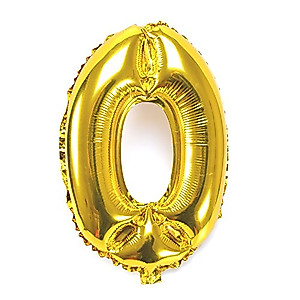 16" Gold 0-9 Number Balloons Foil Balloons Mylar Balloons for Party Decorations Party Supplies