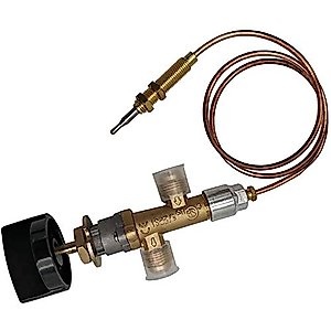P1TOOLS Low Pressure LPG Propane Gas Fireplace Fire Pit Flame Failure Safety Control Valve Kit （Low Pressure Propane Valve with 3/8" Flare Inlet & Outlet）, Suitable for Gas Grill, Heater, Fire Pit