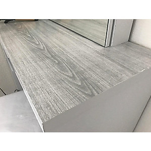 Teemall Light Gray Wood Grain Self Adhesive Sticker Wallpaper Furnitur Cabinets Wardrobe Shelf Liner 17.7 in X 98In