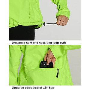 Willit Women's Cycling Running Jackets Rain Windproof Jackets Lightweight Windbreaker Bike Hiking Jacket Packable Hooded Fluorescent Yellow L