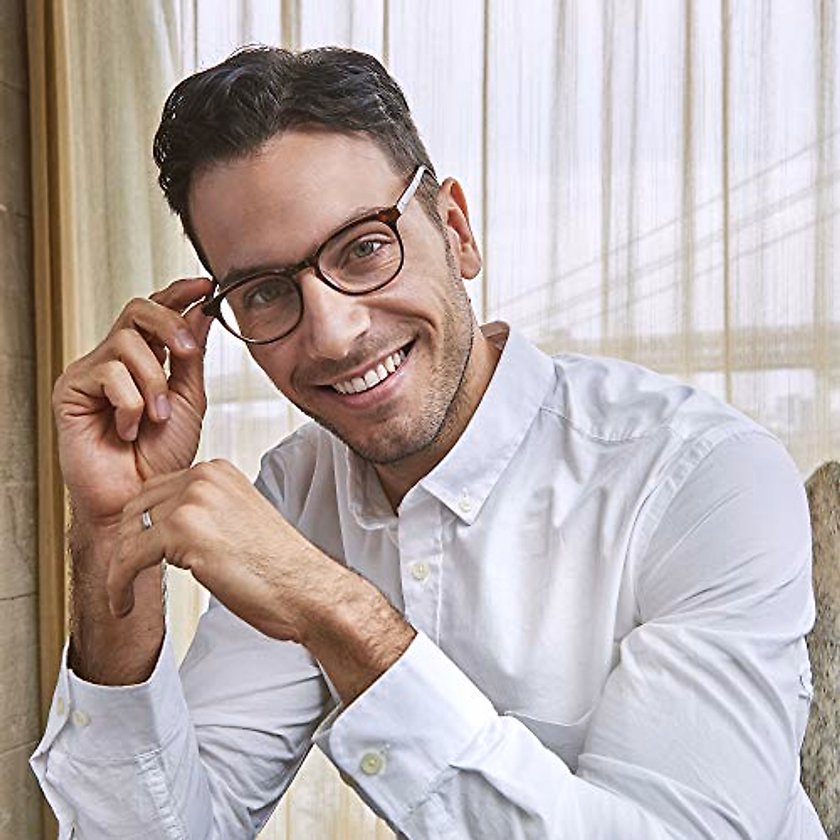 Felix Gray Roebling Blue Light Reading Glasses +2.0 Magnification, Sazerac Crystal