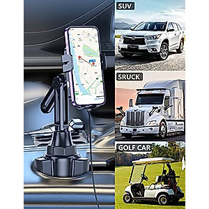 Wireless Car Charger, MOKPR 15W/10W/7.5W Cup Holder Phone Mount, Auto Clamping Fast Charging Car Mount, Air Vent Phone Holder for iPhone 14/13/12 pro/12/11/XS/X/8/8, Samsung S23/S22/S10/S9/S8, etc