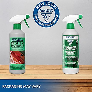 Nikwax Tent & Gear SolarWash, Cleaning, Waterproofing and UV Protector, Cleaner, Maintenance, Restores DWR Water Repellency on Outdoor Gear, Rain Fly, Canvas, Covers, Tarps, Backpacks, Accessories
