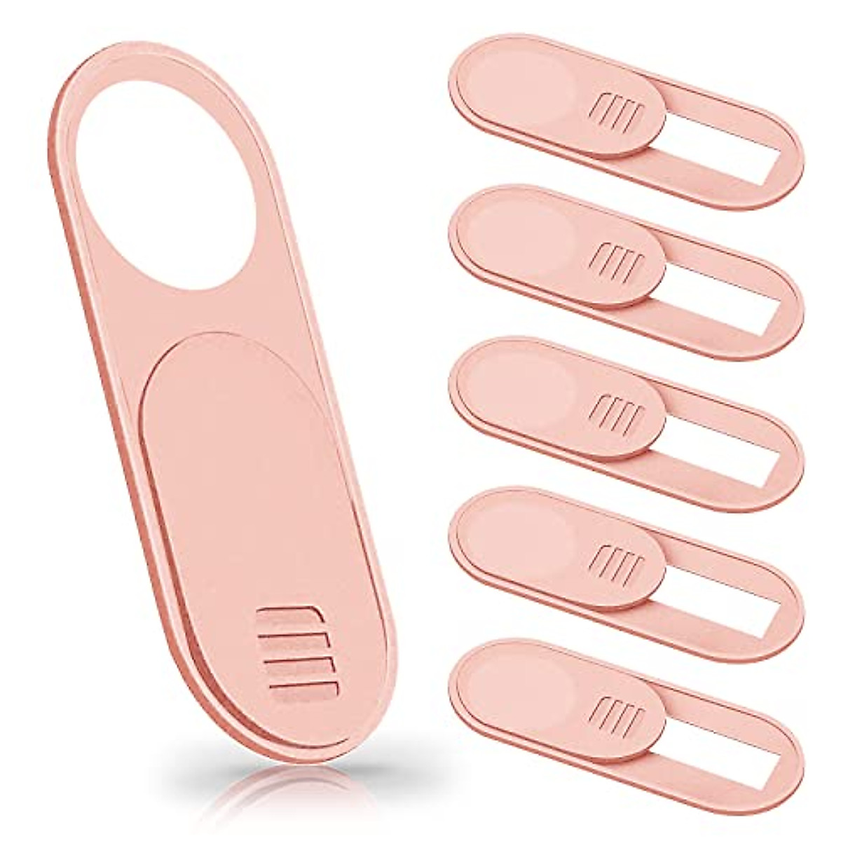 ONKENTET 6PCS Webcam Cover Slide Compatible with Tesla Model 3 Y X S 2017-2023 Accessories Car Camera Cellphone Laptop Privacy Covers Slide Frosted Interior Cabin Front Camera Thin Cover (Rose Gold)