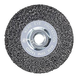 Mercer Industries 187010 - 4" x 1/2" x 5/8"-11 Crimped Wire Wheel, .014 Carbon Steel Wire