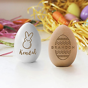 MYETCHEY Personalized Easter egg Easter basket stuffers for babies Baby Easter Easter gifts for toddlers Wood Easter Egg Easter basket stuffers for toddler (Egg)