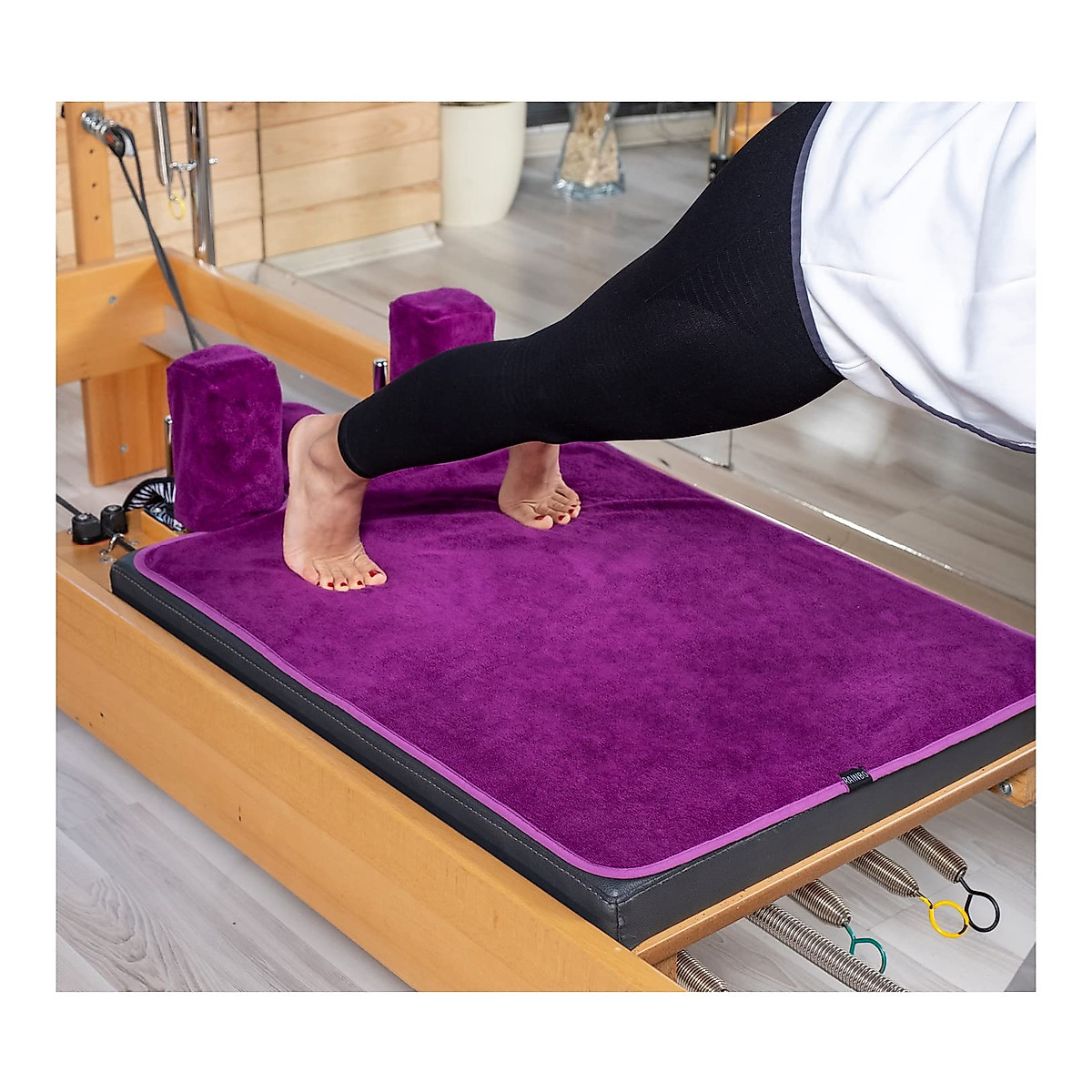 RAINBO Pilates Reformer Non-Slip Mat Towel (Included 2 Pcs Shoulder Block Covers) (Purple), Multicolor