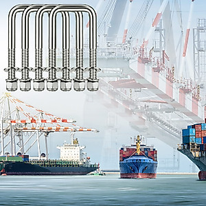 4 Pcs Hotop 304 Stainless Steel Square U-Bolt Boat Trailer U-Bolts with Washers and Nuts l Heavy Duty U Bolt for Sailboat Trailer Automobiles Industrial Part (1/2 D x 2 1/16 W x 4 3/4 Inch)